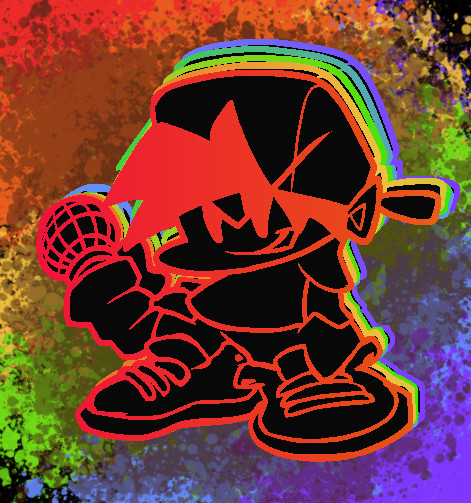 Rainbow Wireframe Boyfriend Mod for Friday Night Funkin' | FNF Mods