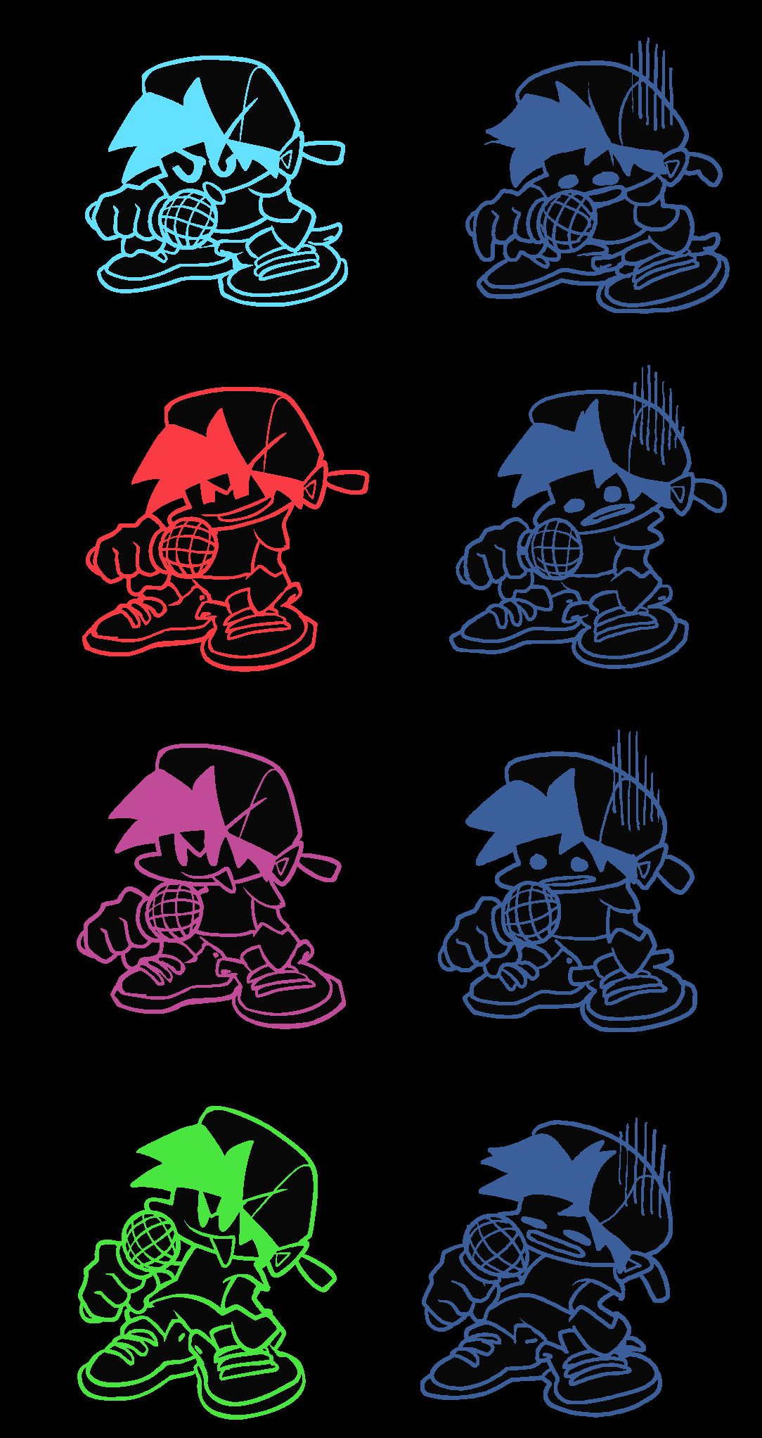 Rainbow Wireframe Boyfriend Mod for Friday Night Funkin' | FNF Mods