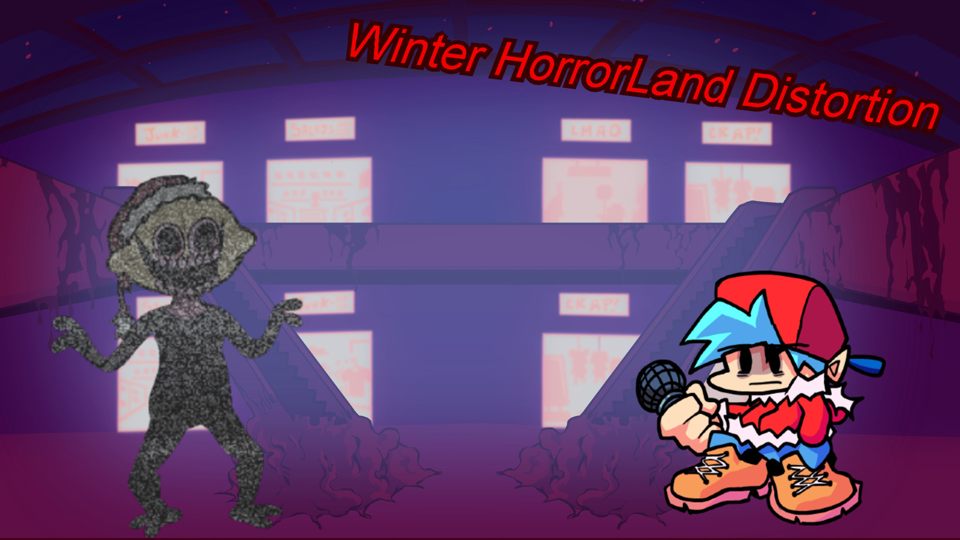 Winter HorrorLand Distortion Mod for Friday Night Funkin' | FNF Mods