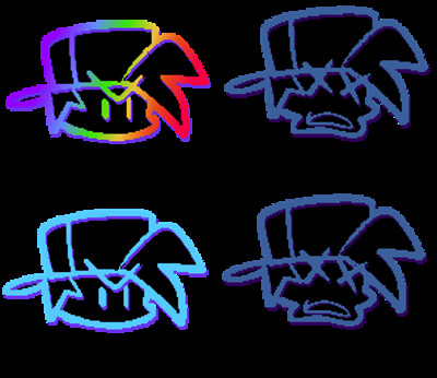 Rainbow Wireframe Boyfriend Mod for Friday Night Funkin' | FNF Mods