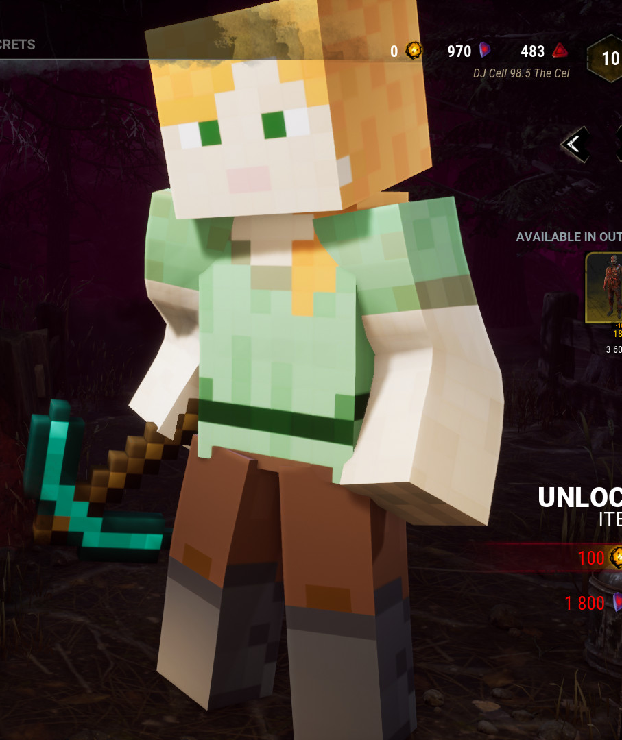 Minecraft Steve over Trapper (with pickaxe) Mod for Dead by Daylight ...