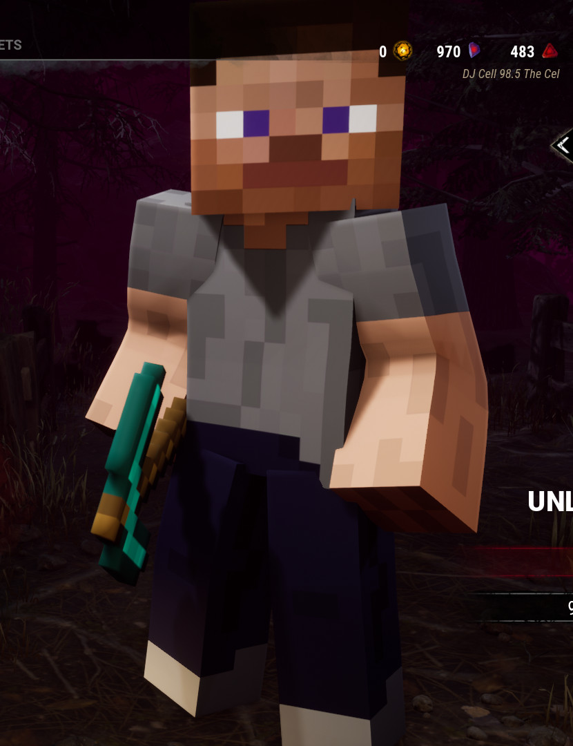 Minecraft Steve over Trapper (with pickaxe) Mod for Dead by Daylight ...