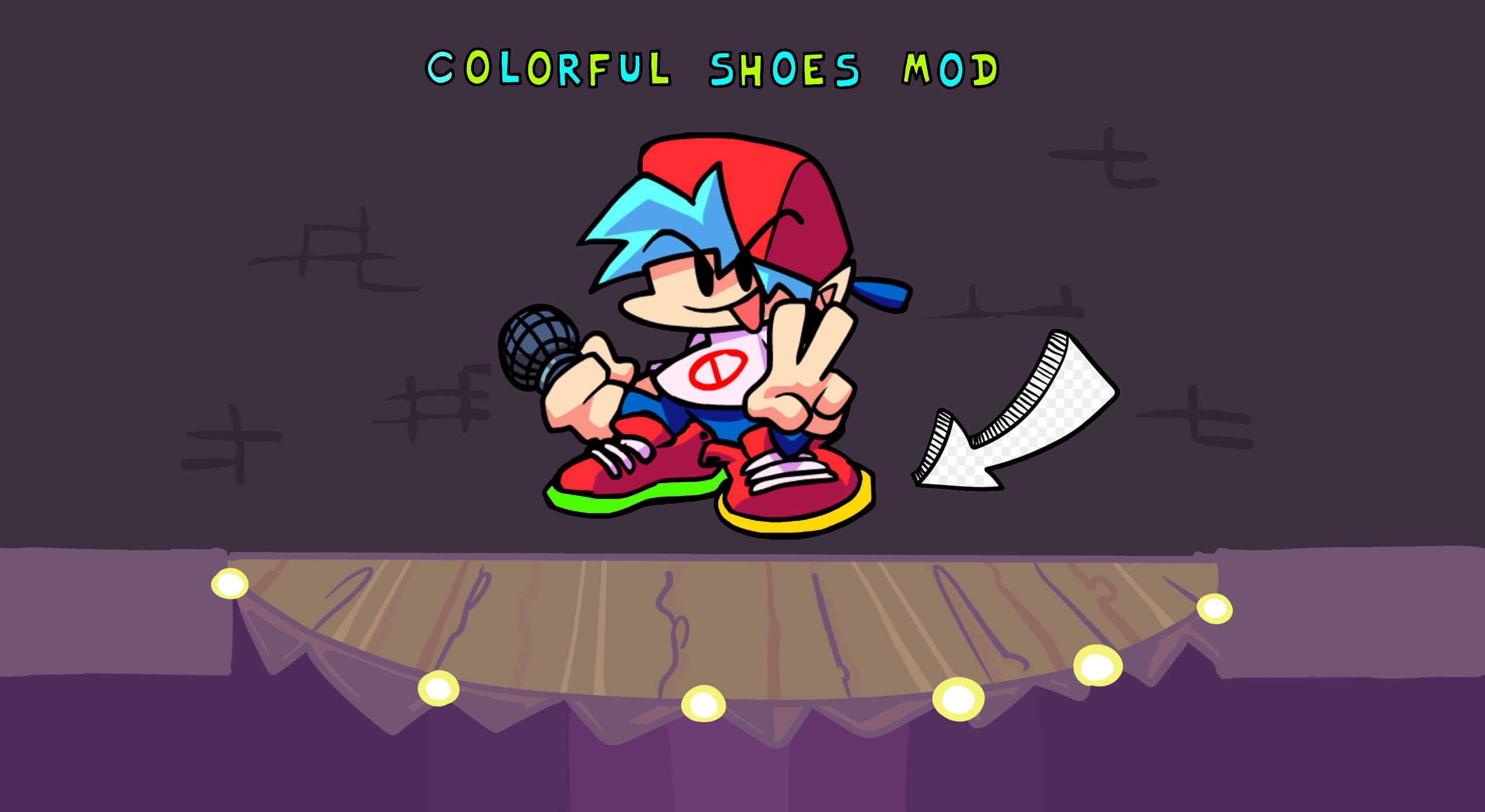 BoyFriend but he has colorful shoes Mod for Friday Night Funkin' | FNF Mods