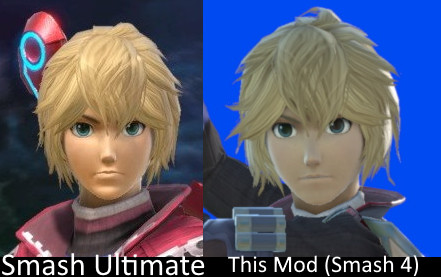Smash 4 Shulk Face and Hair [Super Smash Bros. Ultimate] [Mods]