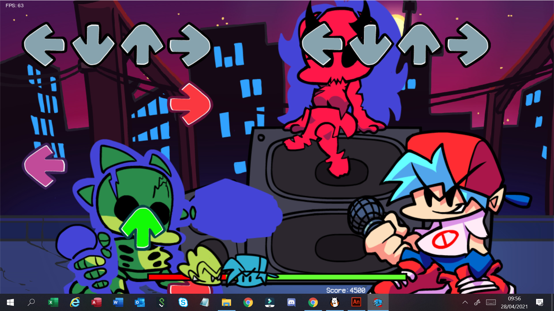 Skeleton Pico over Pico Mod for Friday Night Funkin' | FNF Mods