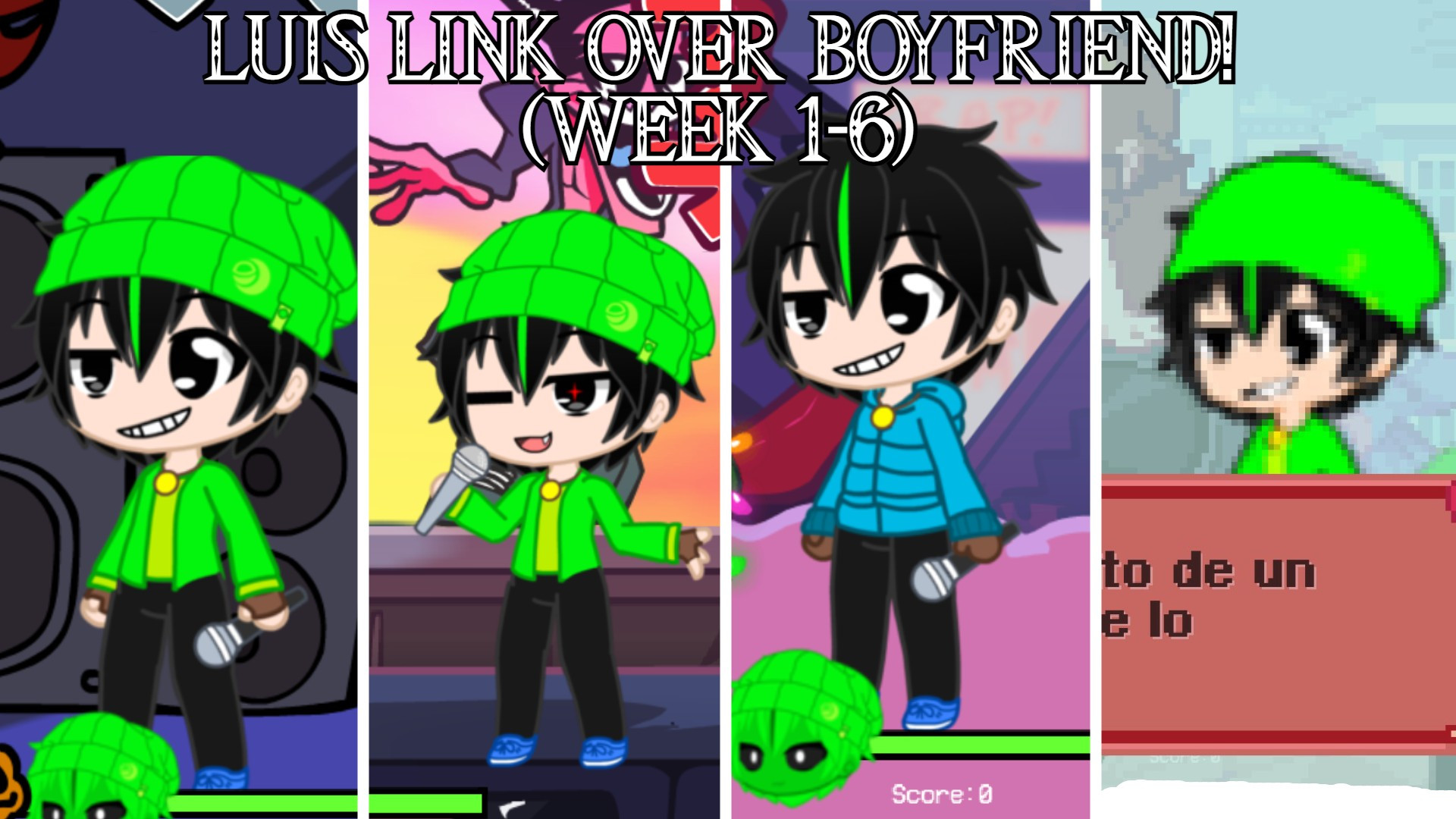 Luis Link over boyfriend mod! Mod for Friday Night Funkin' | FNF Mods