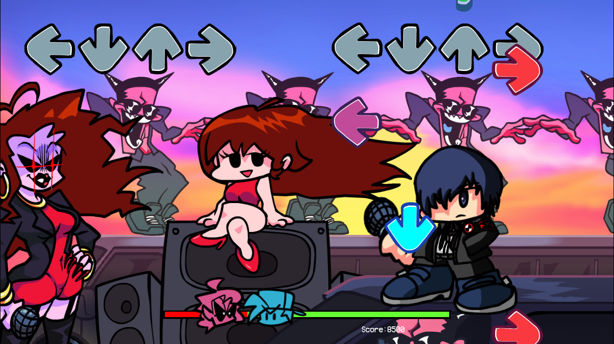 Makoto Yuki Over Boyfriend Mod for Friday Night Funkin' | FNF Mods