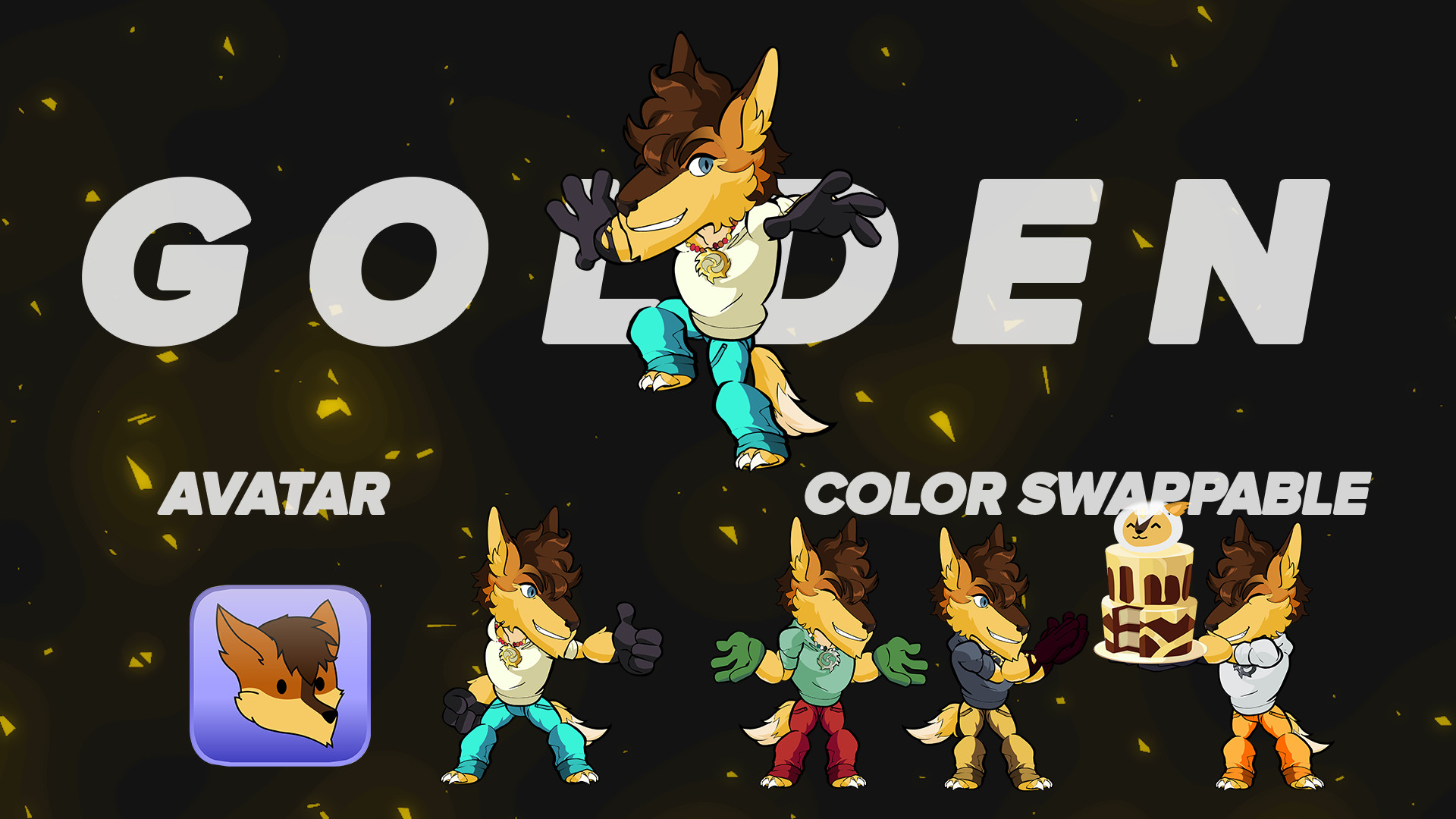 Golden, The Rhythmic Wolf Mod for Brawlhalla | BHalla Mods