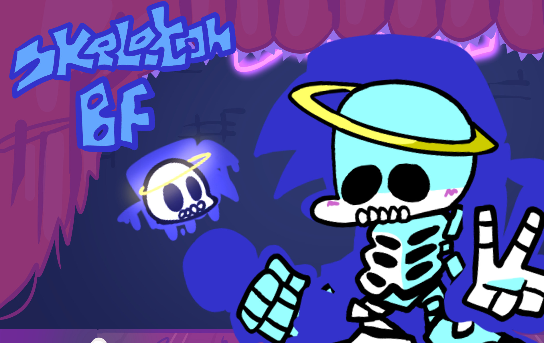 GameOver Skeleton Boyfriend over BF Mod for Friday Night Funkin' | FNF Mods