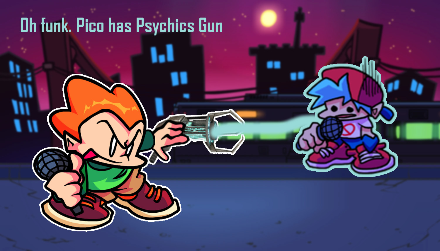 Pico with Psychics Gun Mod for Friday Night Funkin' | FNF Mods