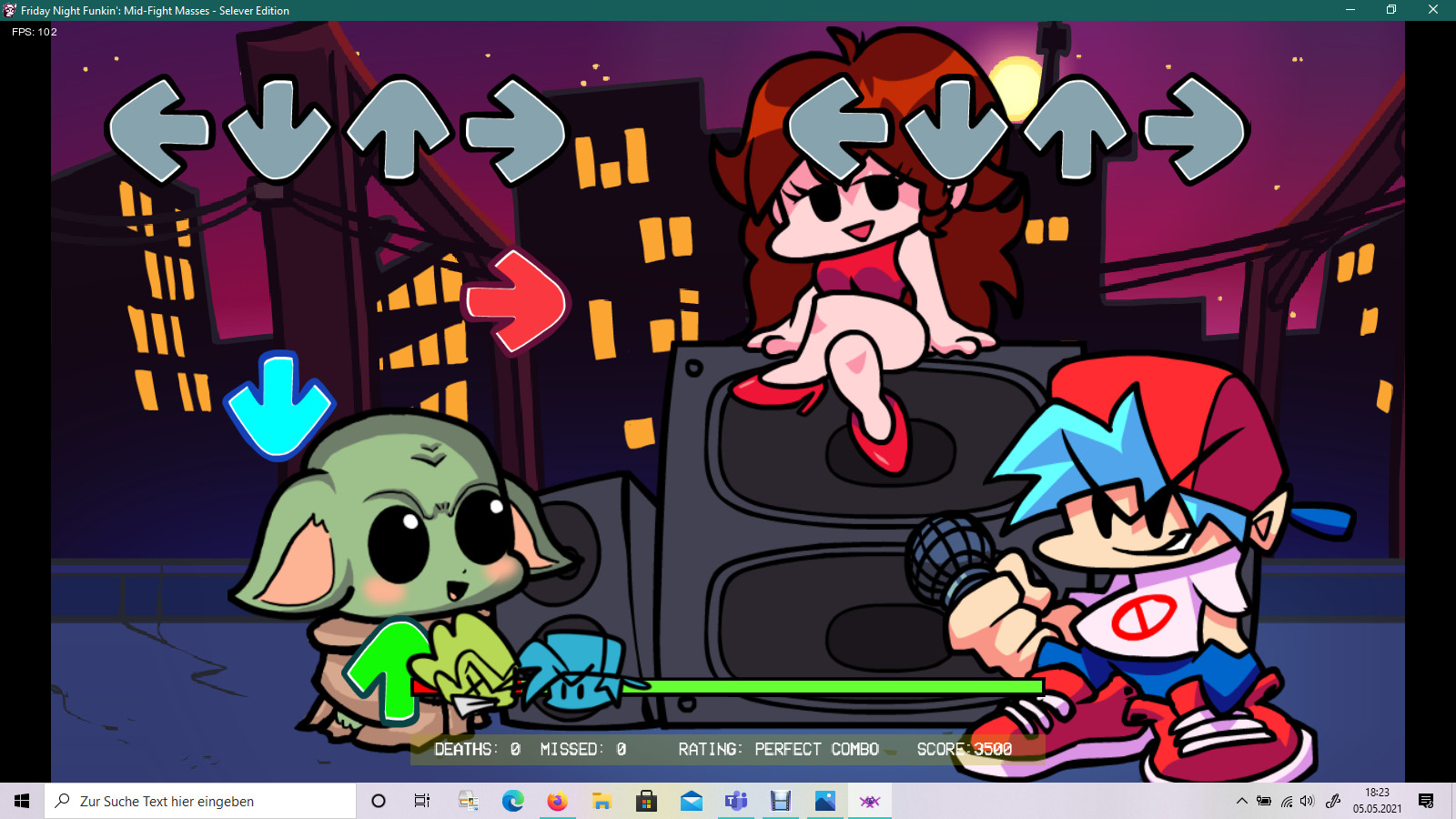 Baby Yoda/Grogu over Pico skin mod by KMO Mod for Friday Night Funkin ...