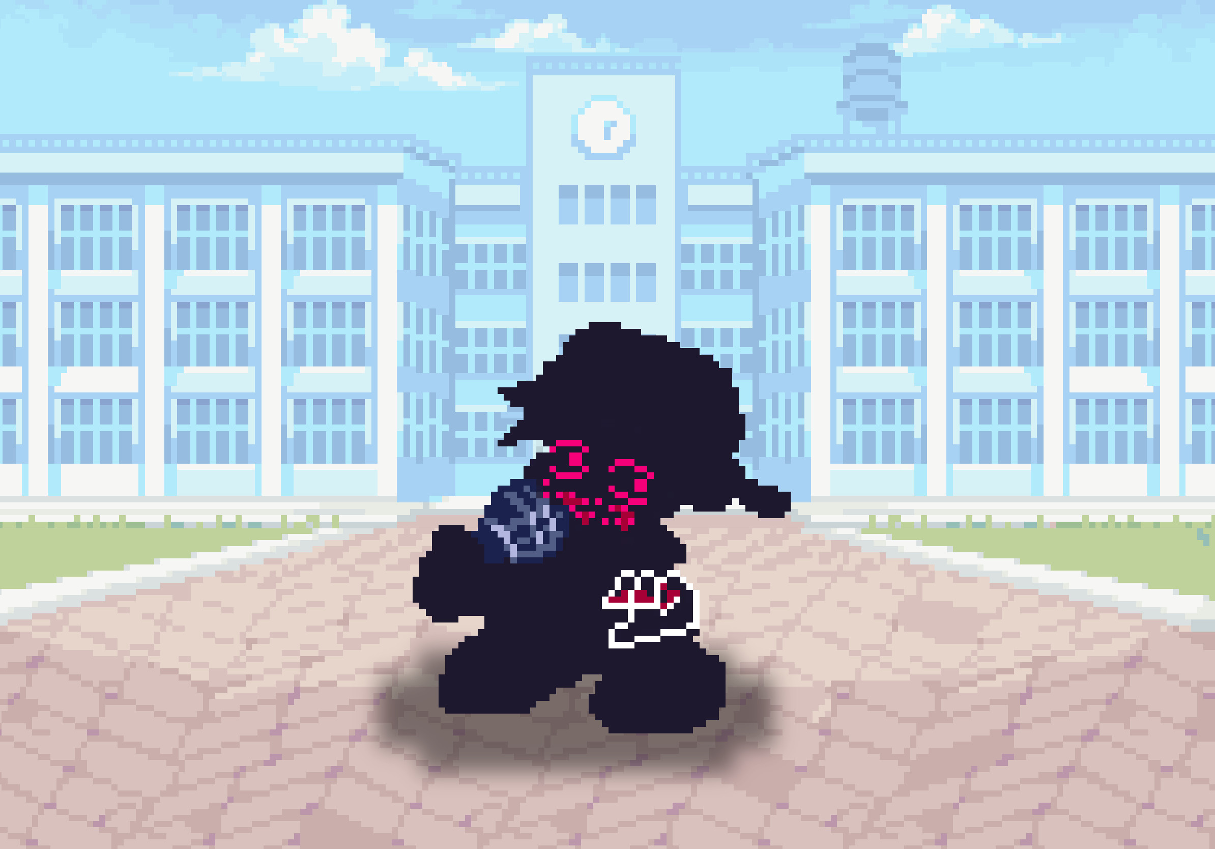 Corrupted Pixel Boyfriend over Pixel Boyfriend [Friday Night Funkin ...