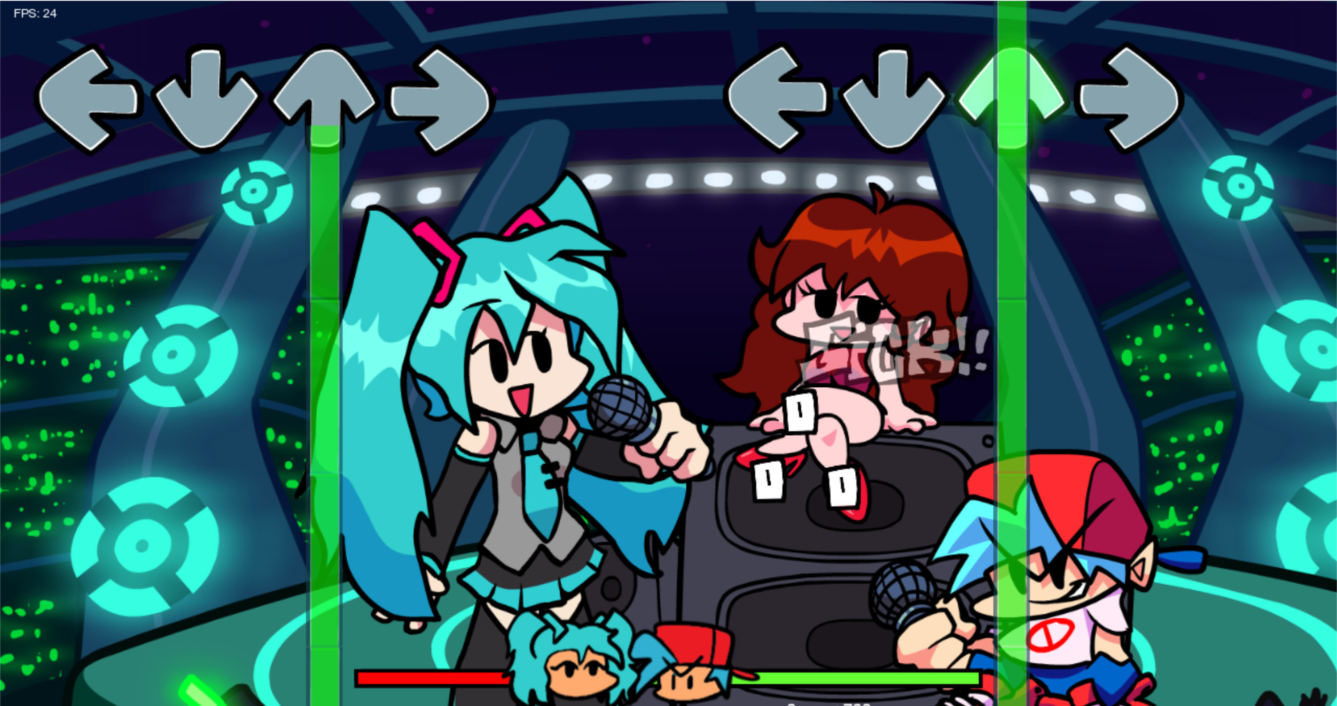 Miku Mod With Colored Icons Mod for Friday Night Funkin' | FNF Mods