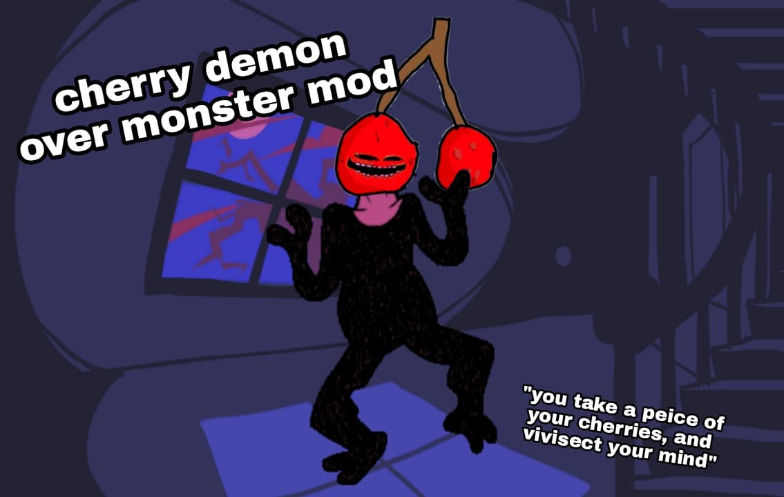cherry monster over monster [Friday Night Funkin'] [Mods]