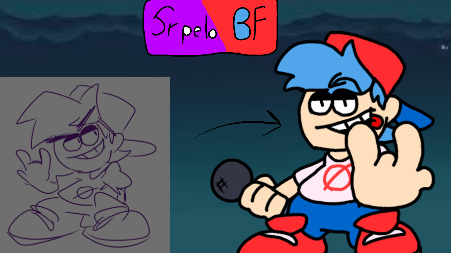 Sr Pelo Boyfriend (BF skin) Mod for Friday Night Funkin' | FNF Mods