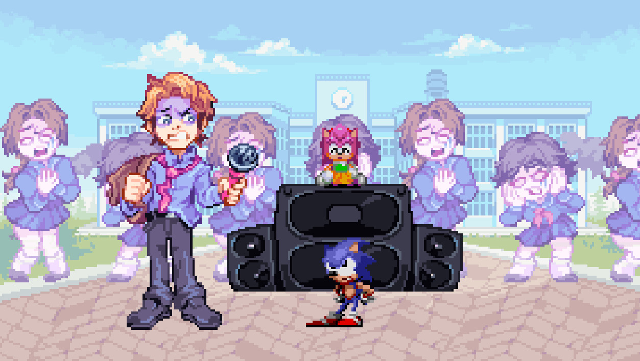 Sonic over BF and Amy over GF (Week 6) Mod for Friday Night Funkin ...