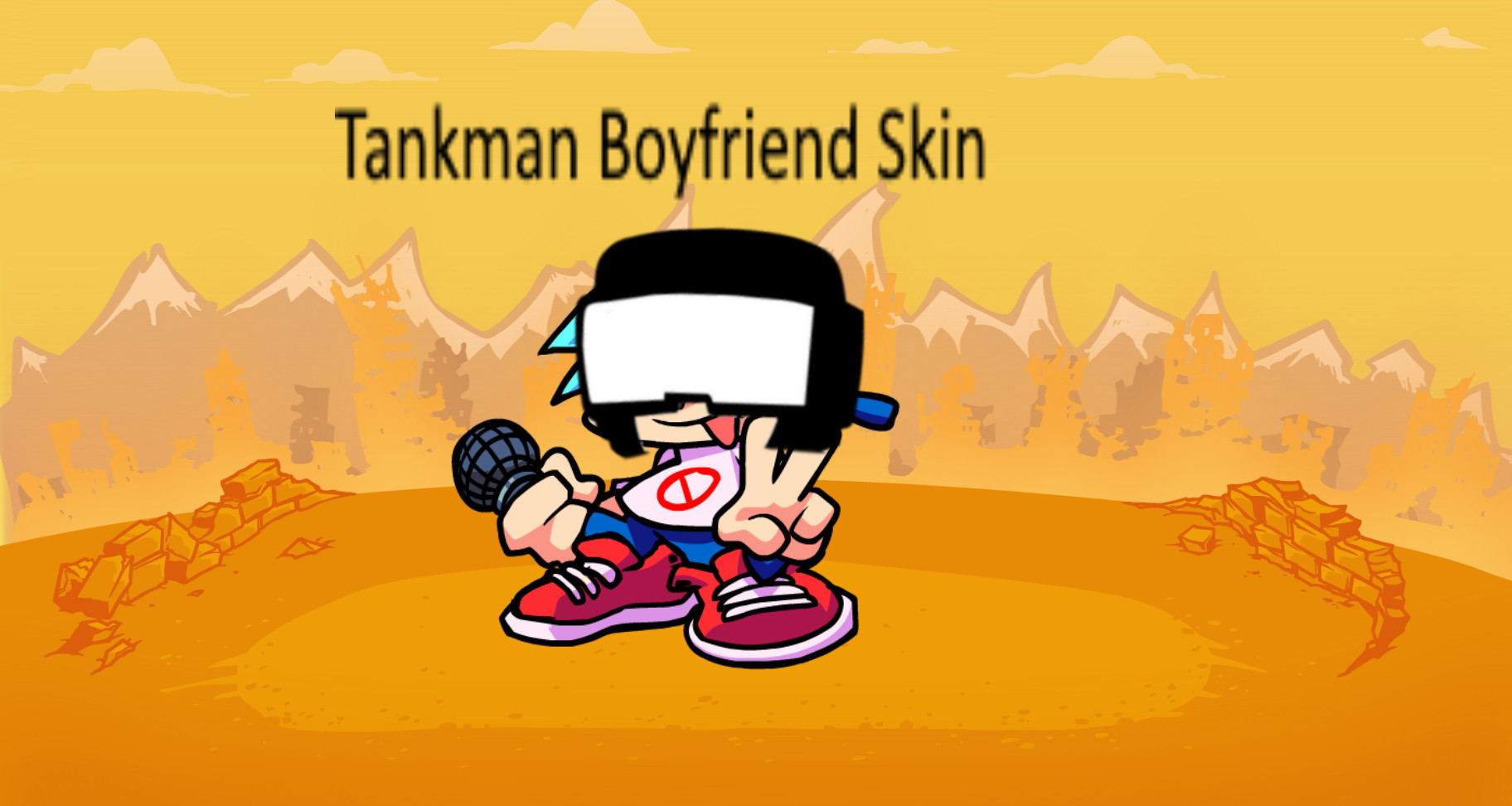 Boyfriend with Tankman helmet Mod Mod for Friday Night Funkin' | FNF Mods