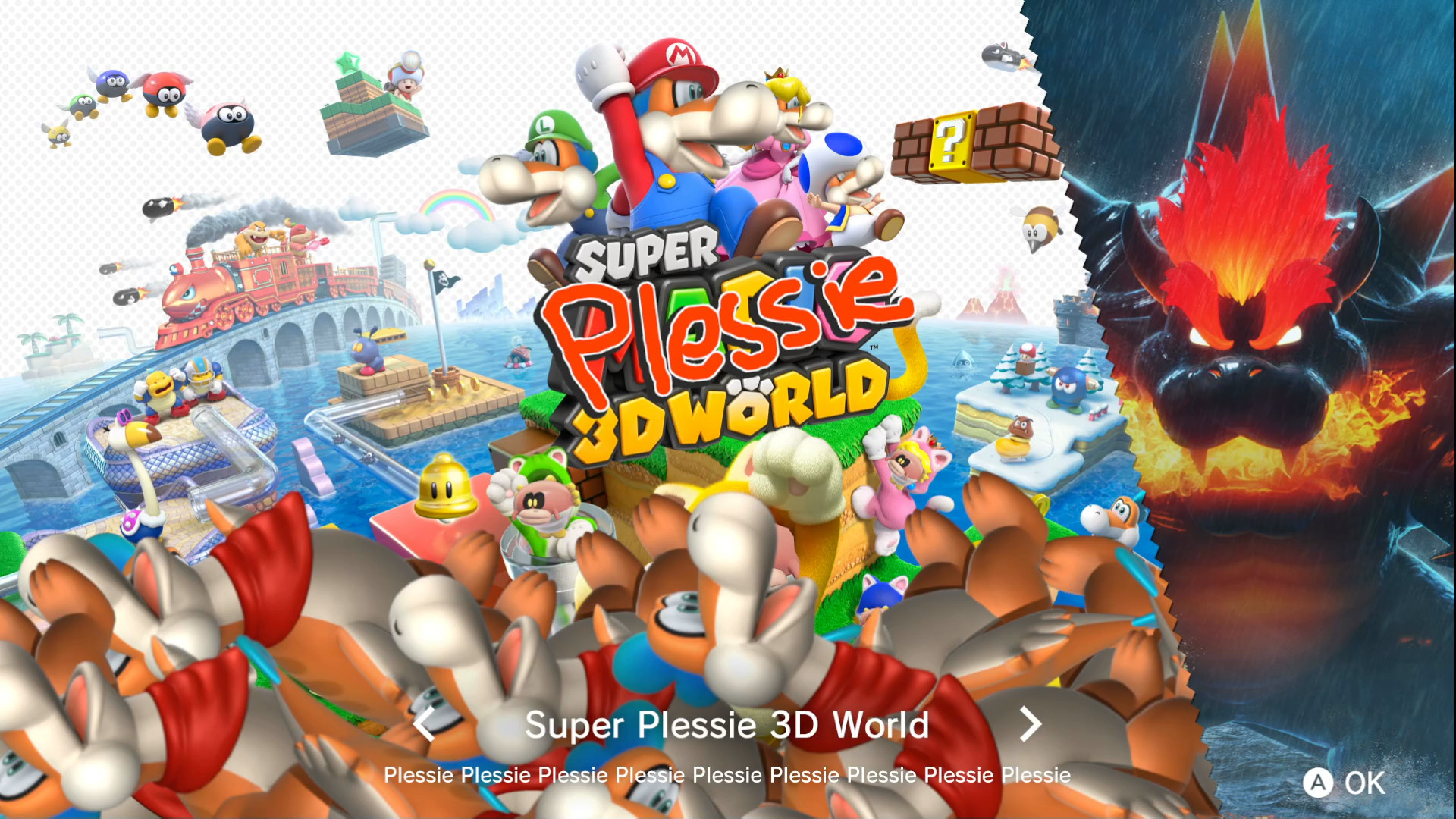 Oops All Plessie Mod for Super Mario 3D World + Bowser's Fury | SM3DW ...