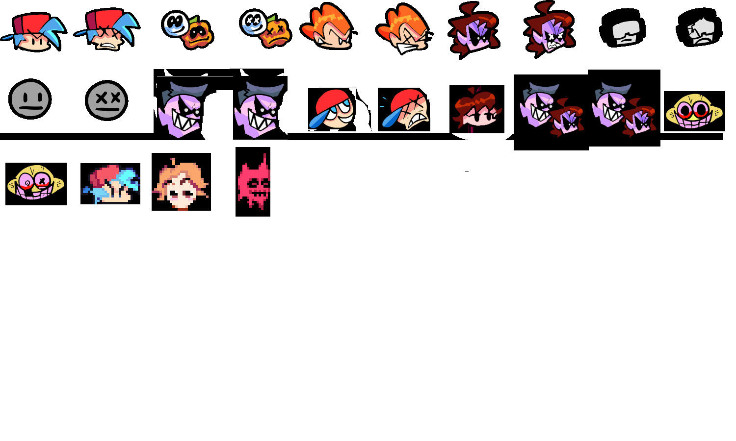 Colored (and improved) Icons Mod for Friday Night Funkin' | FNF Mods