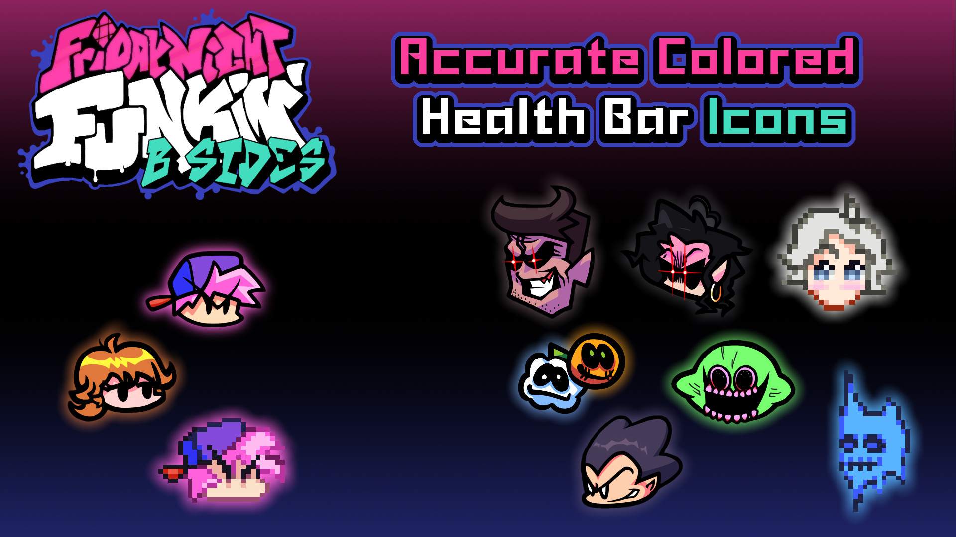 Accurate Colored Health Bar Icons [Friday Night Funkin'] [Mods]