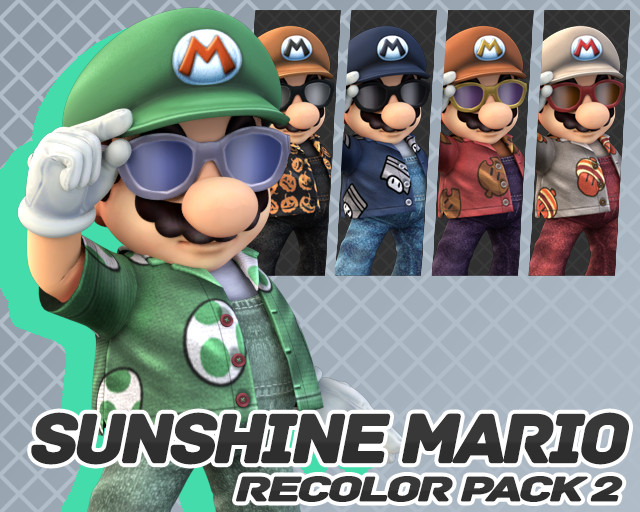 Sunshine Mario Recolor Pack 2 [Super Smash Bros. Brawl] [Mods]