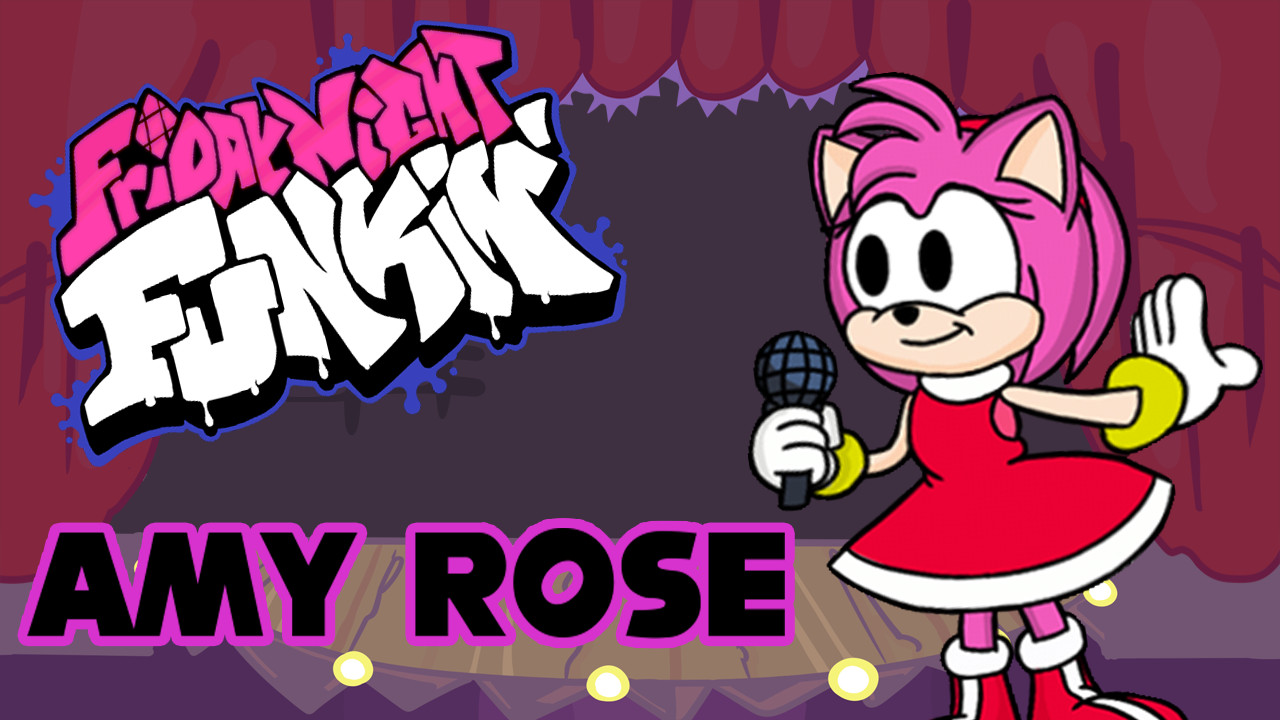 Amy Rose over Boyfriend Mod for Friday Night Funkin' | FNF Mods