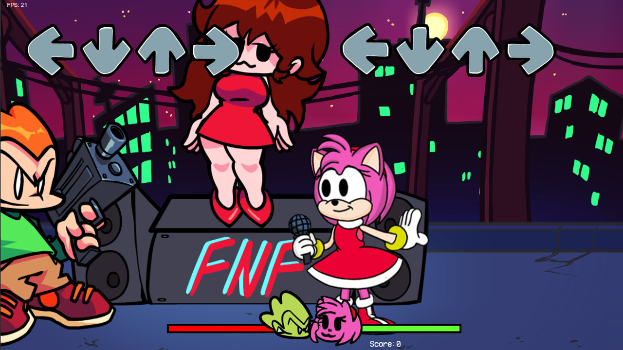Amy Rose over Boyfriend Mod for Friday Night Funkin' | FNF Mods