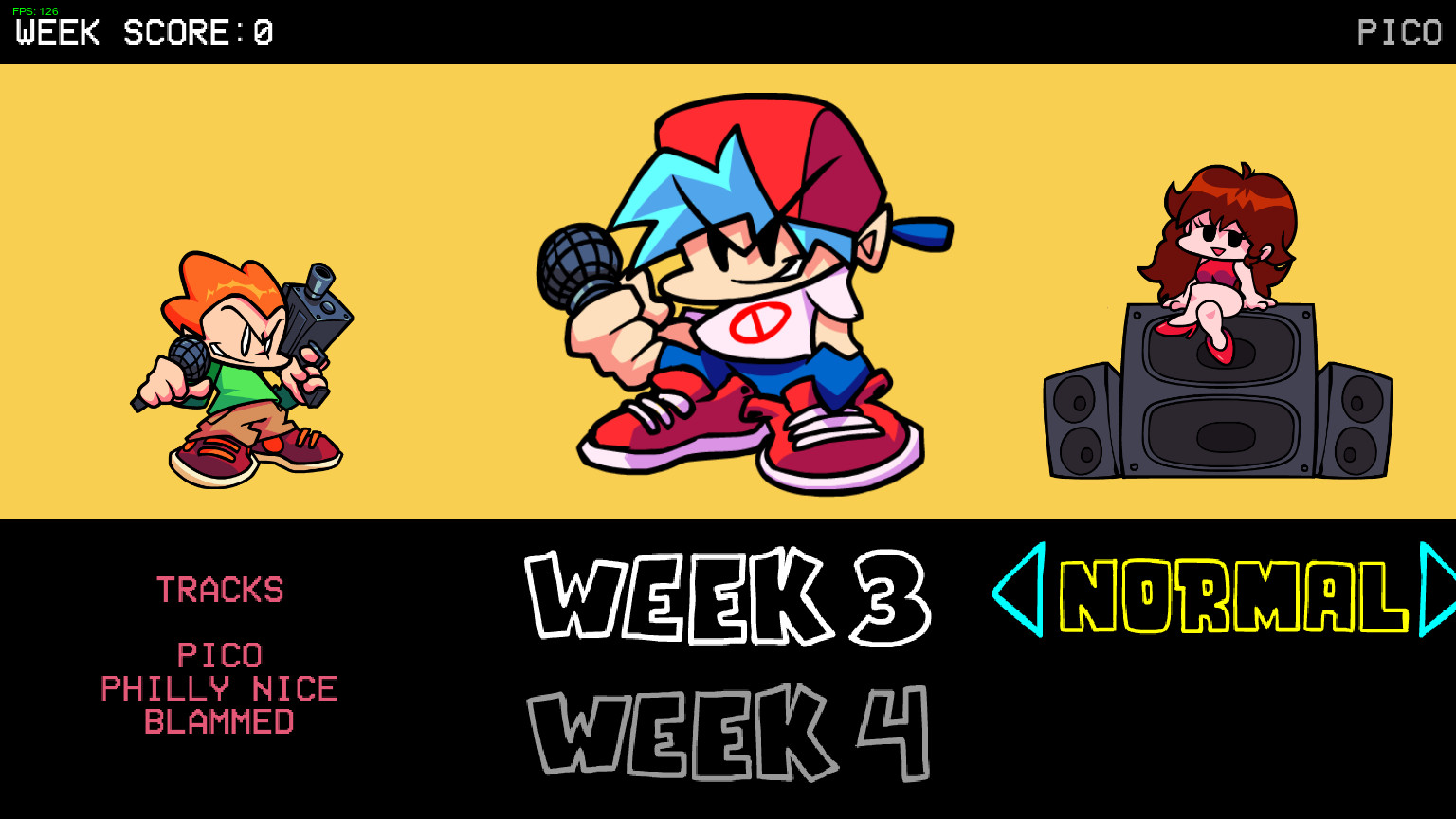 campaign menu UI characters with color! Mod for Friday Night Funkin ...