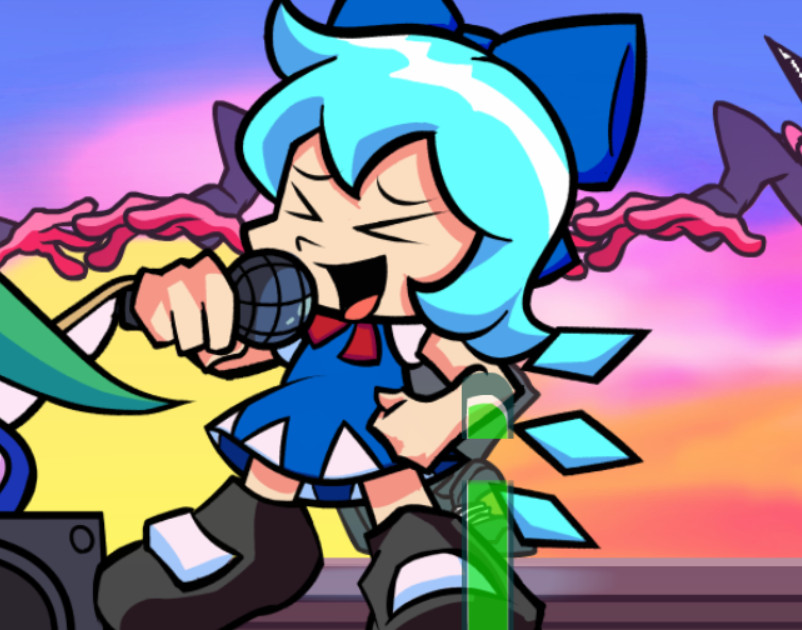 Cirno over boyfriend Mod for Friday Night Funkin' | FNF Mods