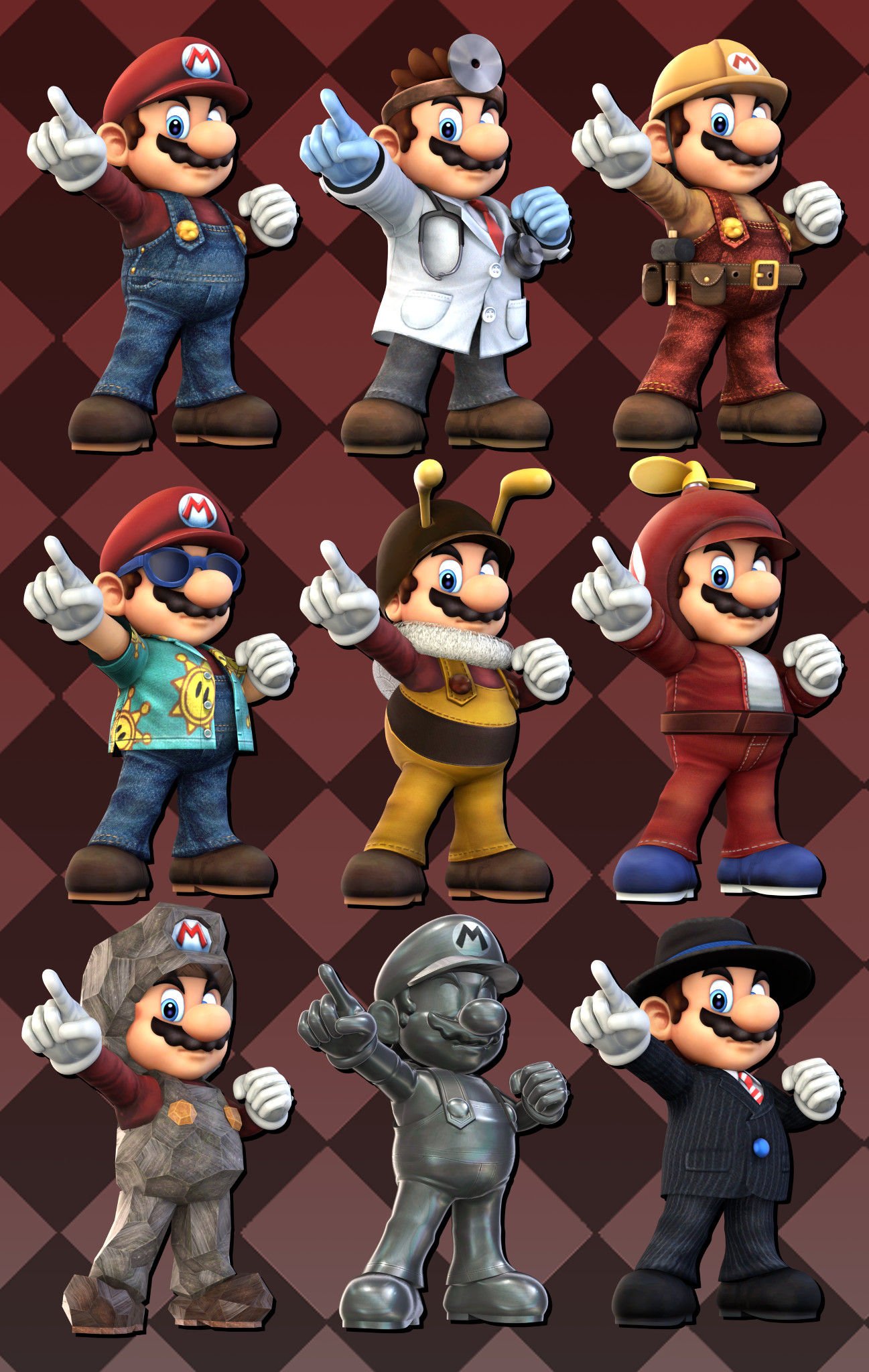 SJS Season 5 Mario Pose Cosmetic Mega Pack Mod for Super Smash Bros ...