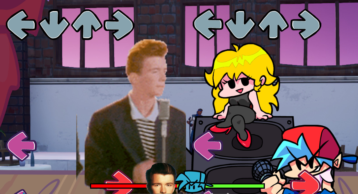 Rick astley over Daddy with song Mod for Friday Night Funkin' | FNF Mods