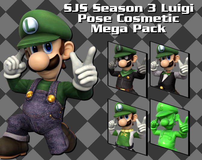 SJS Season 3 Luigi Pose Cosmetic Mega Pack Mod for Super Smash Bros ...