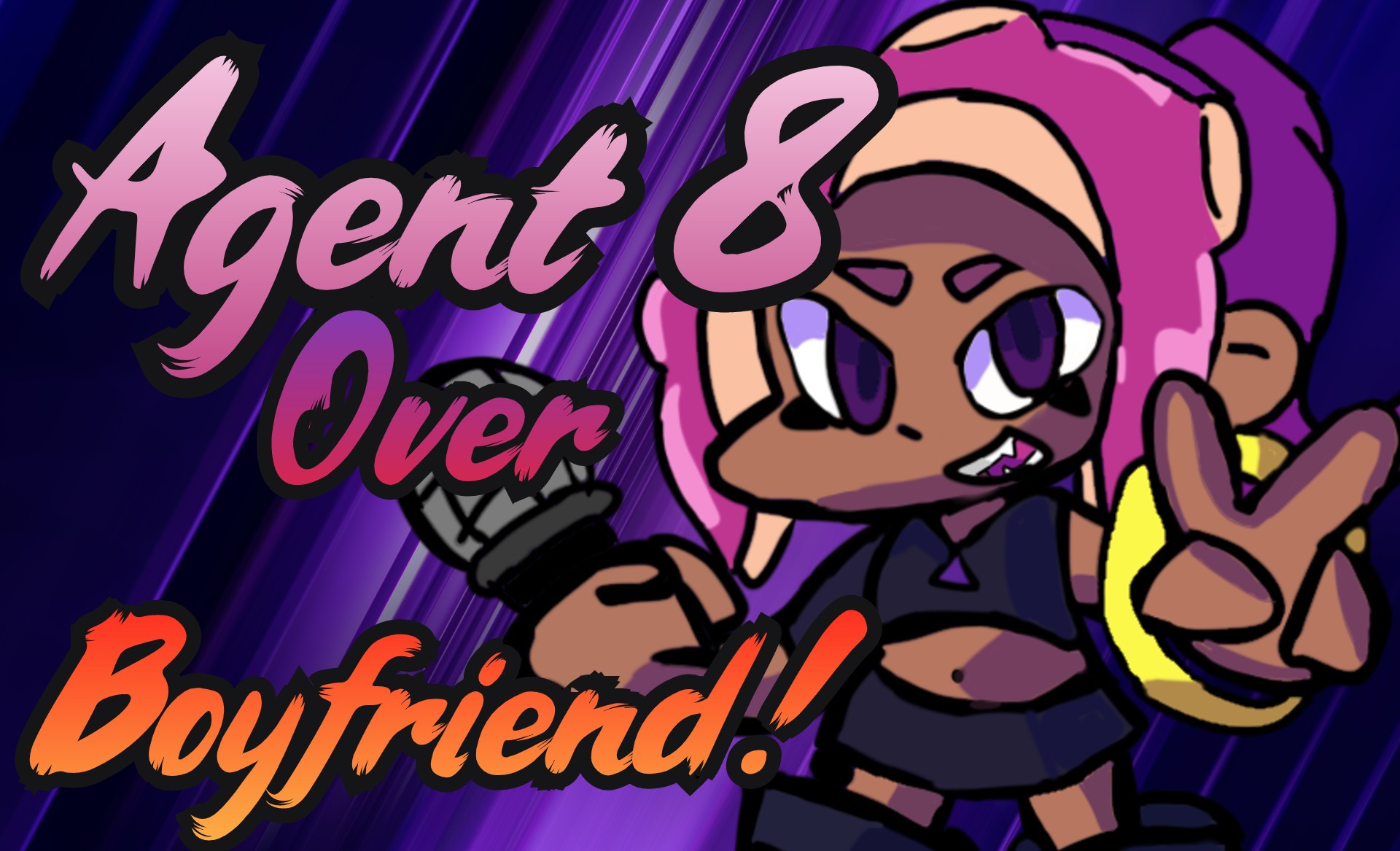 Agent 8 Over Boyfriend Mod for Friday Night Funkin' | FNF Mods