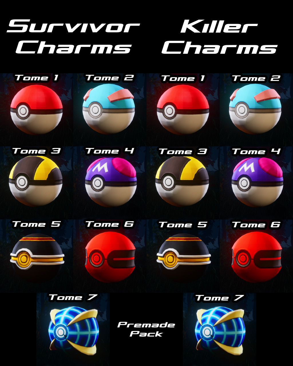 Customizable Pokéball Charm Pack [Dead by Daylight] [Mods]