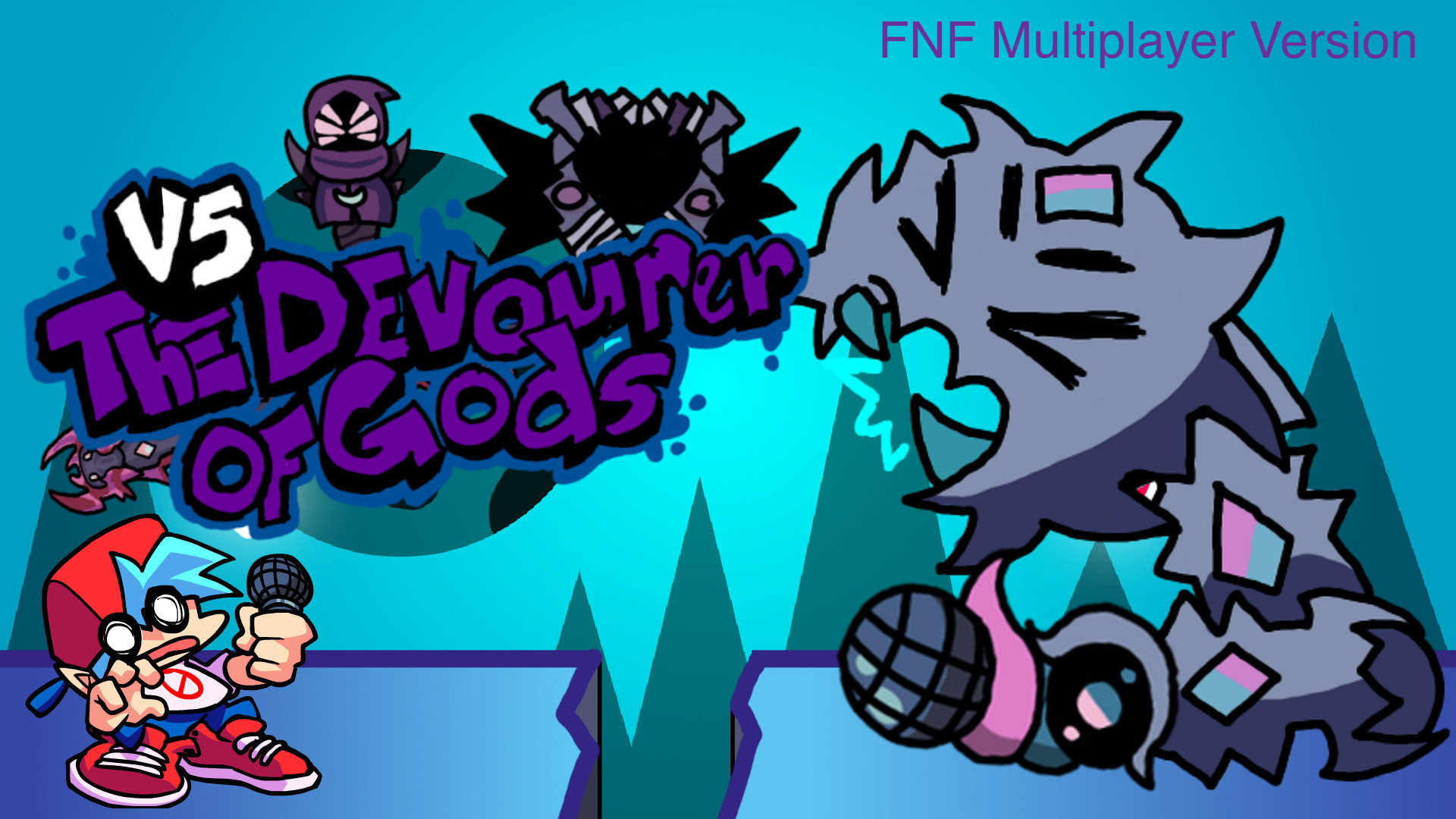 Vs. The Devourer Of Gods For FNF Multiplayer Mod for Friday Night ...