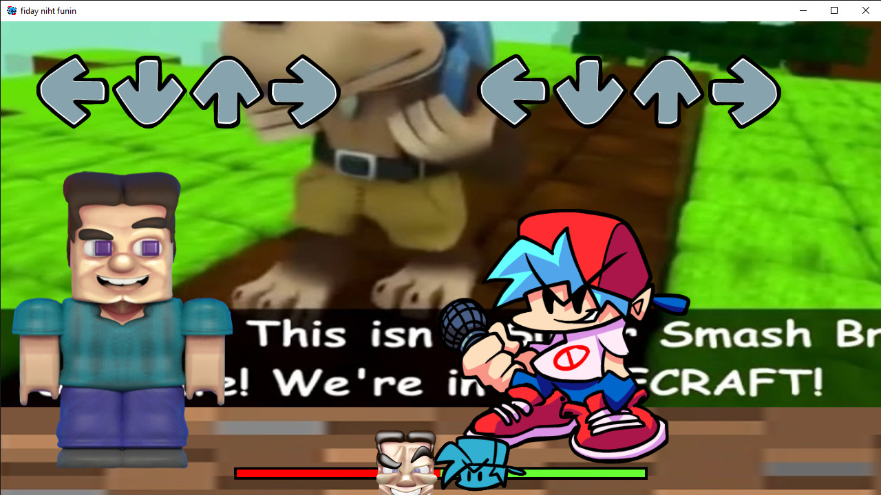 Grotesque Steve over Bonzi (FN Sandboxin') [Friday Night Funkin'] [Mods]