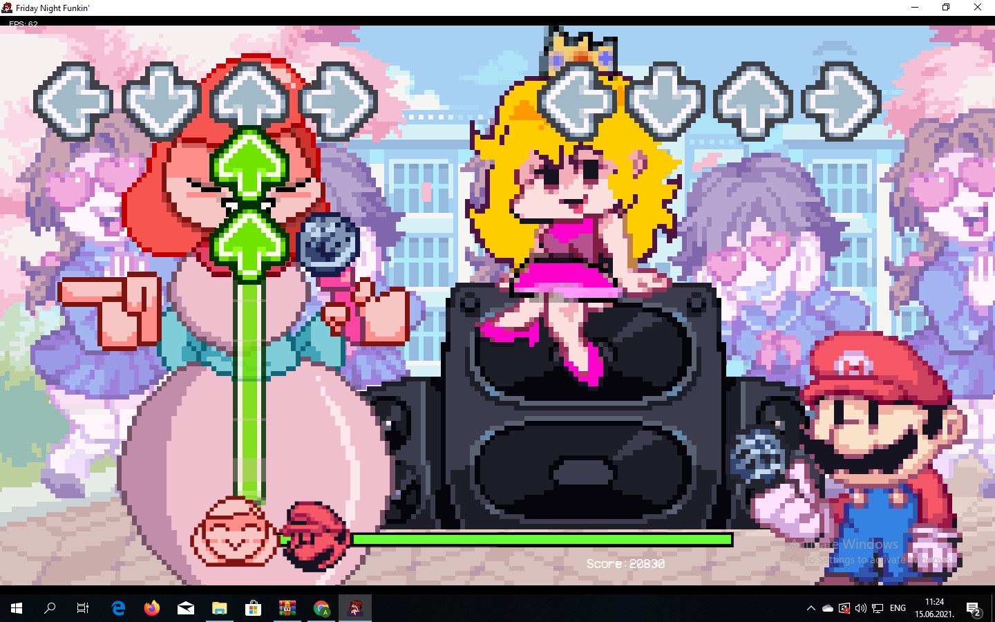 Peach ovewr Pixel GF Mod for Friday Night Funkin' | FNF Mods