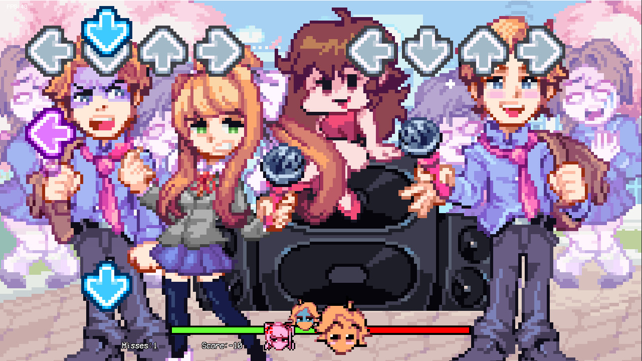 FNF Multiplayer: Monika full week characters Mod for Friday Night ...