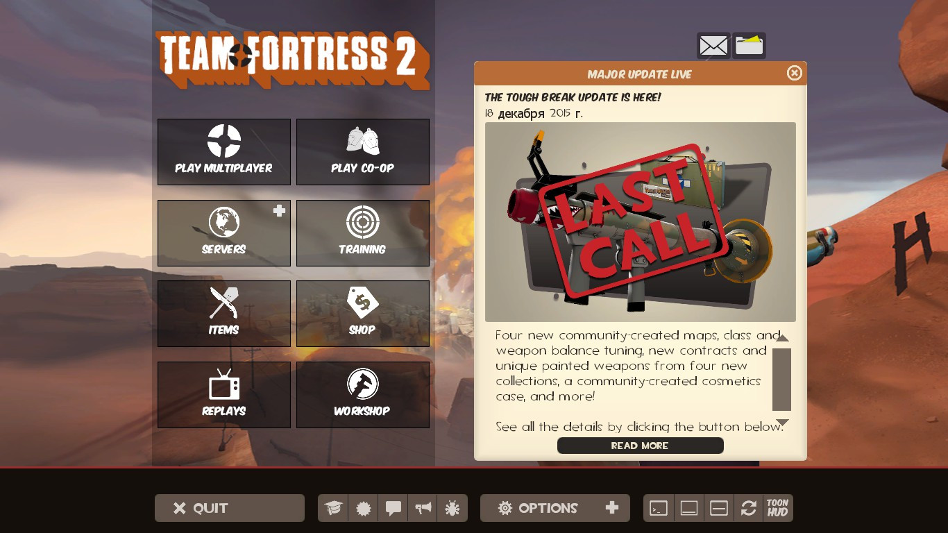 ToonHud old main menu [Team Fortress 2] [Mods]