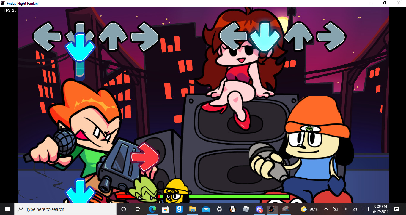 Parappa over bf [Friday Night Funkin'] [Mods]