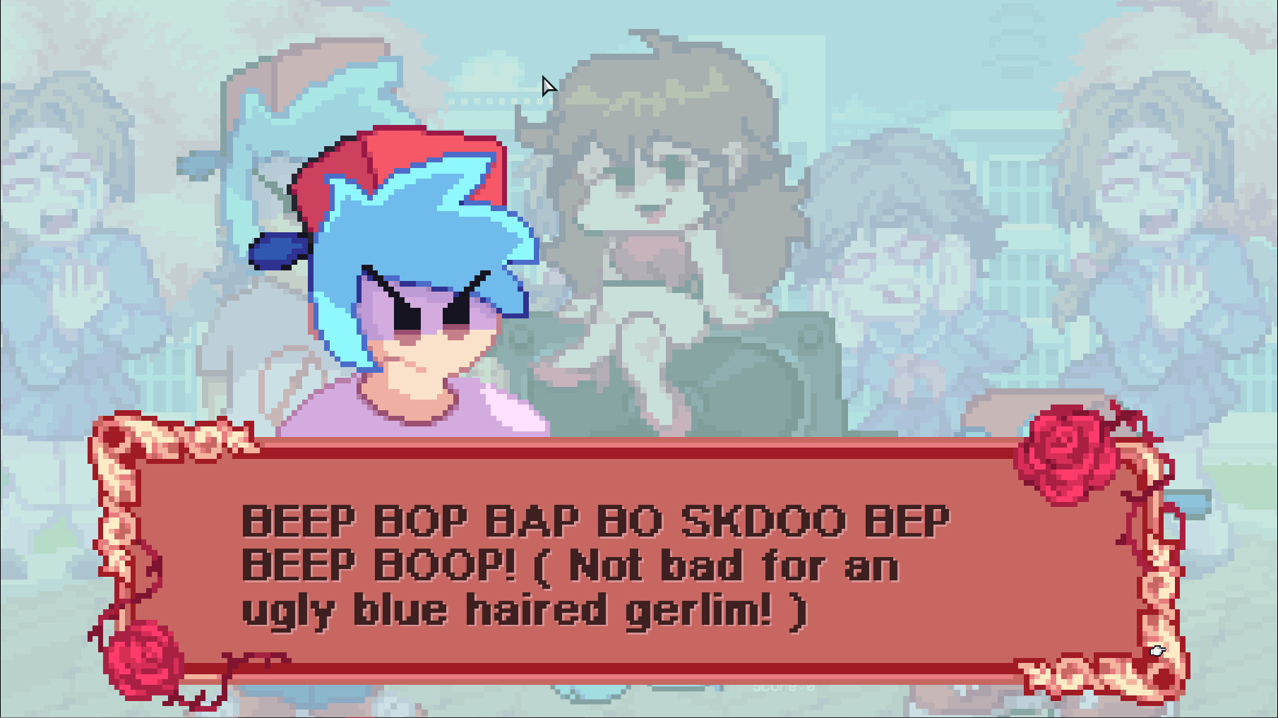 Tall BF over Senpai Mod for Friday Night Funkin' | FNF Mods