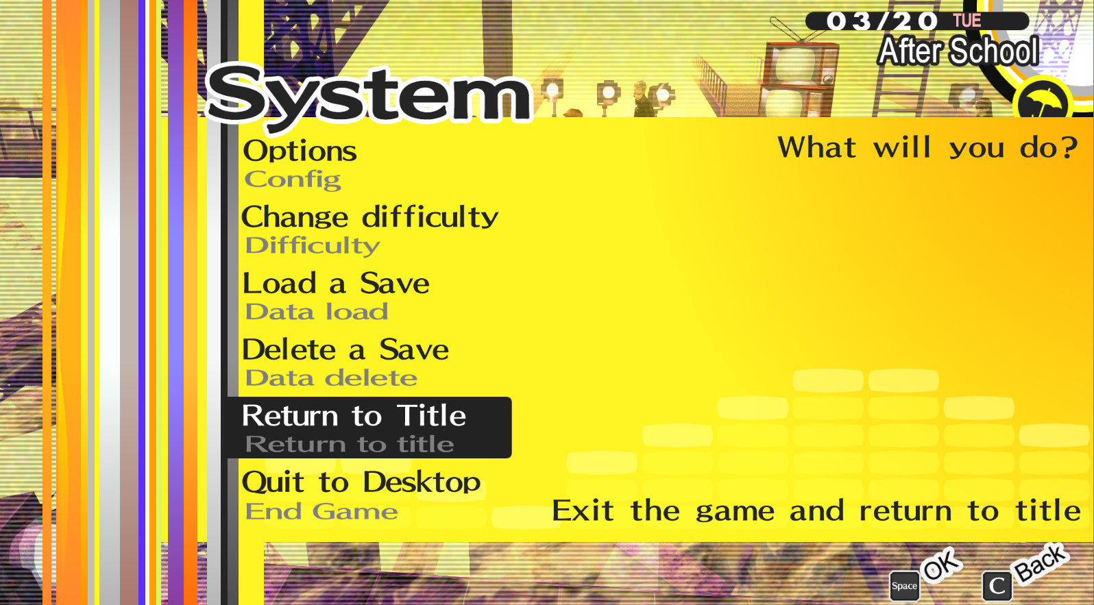 Non Awkward System Menu [Persona 4 Golden PC (32 Bit)] [Mods]