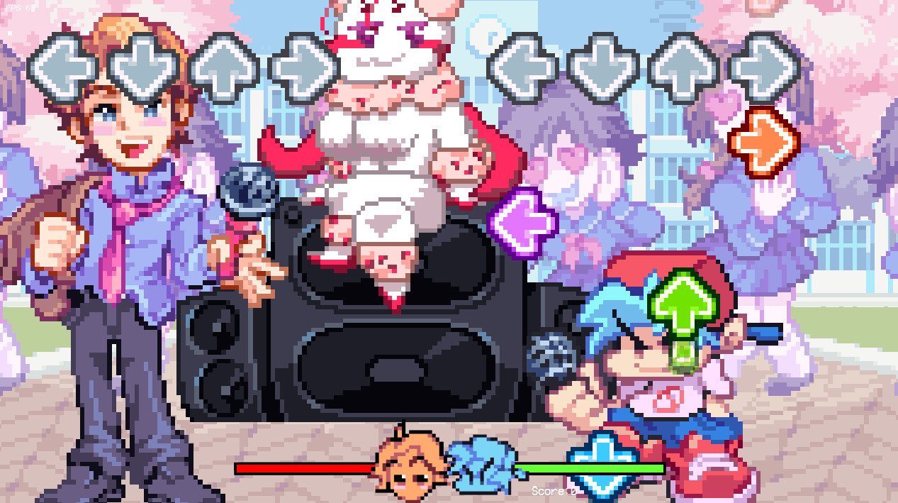 "Fun-Sized" Sakuroma GF Skin Mod for Friday Night Funkin' | FNF Mods