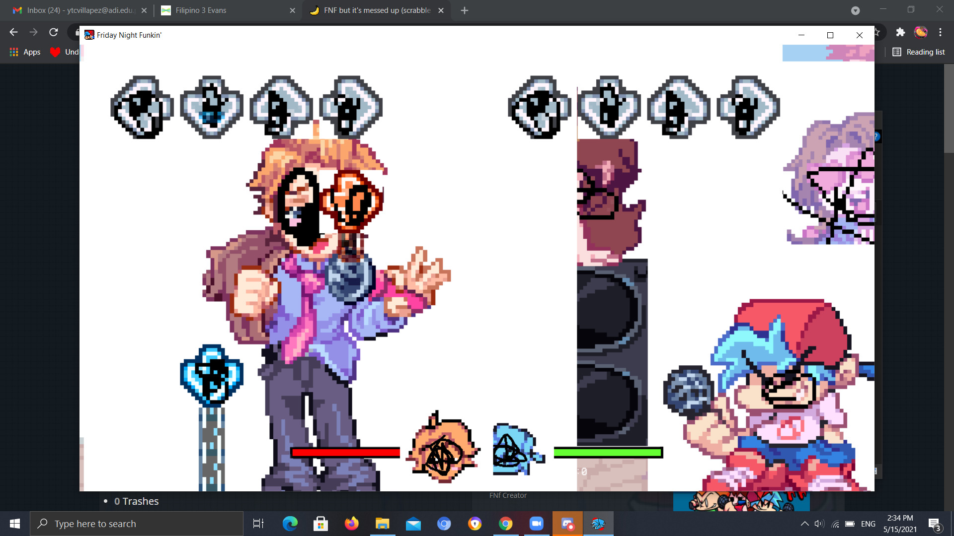 FNF but it's messed up (scribbles with white bg) [Friday Night Funkin ...