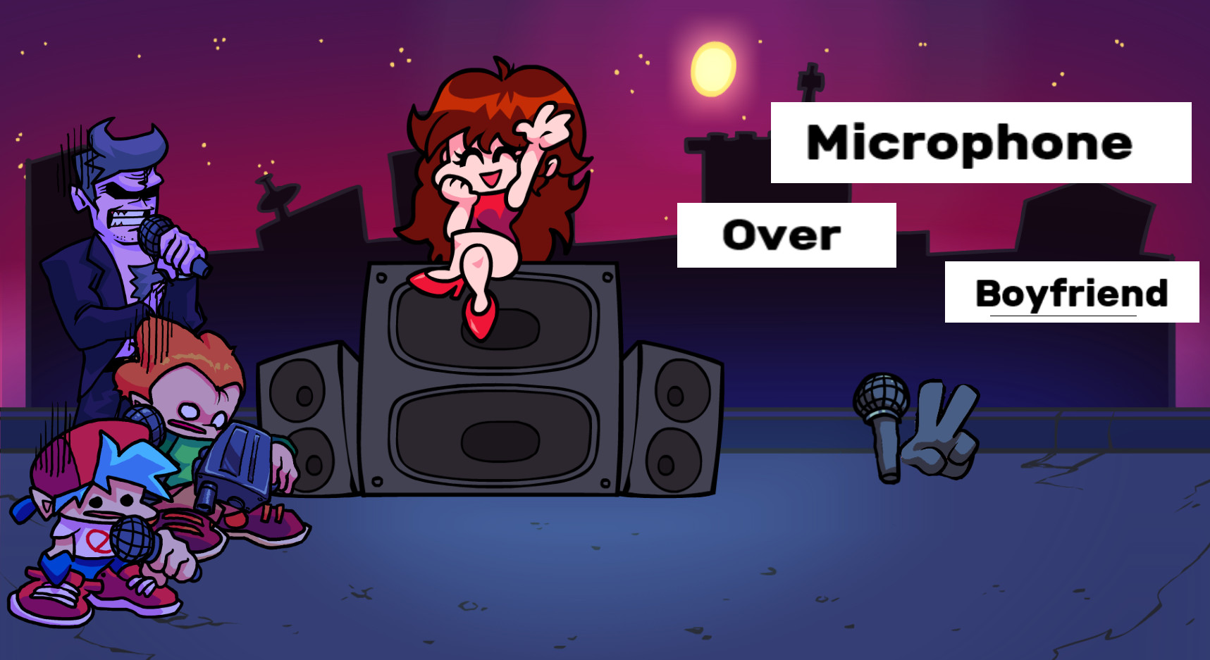 Microphone Over Boyfriend [Friday Night Funkin'] [Mods]