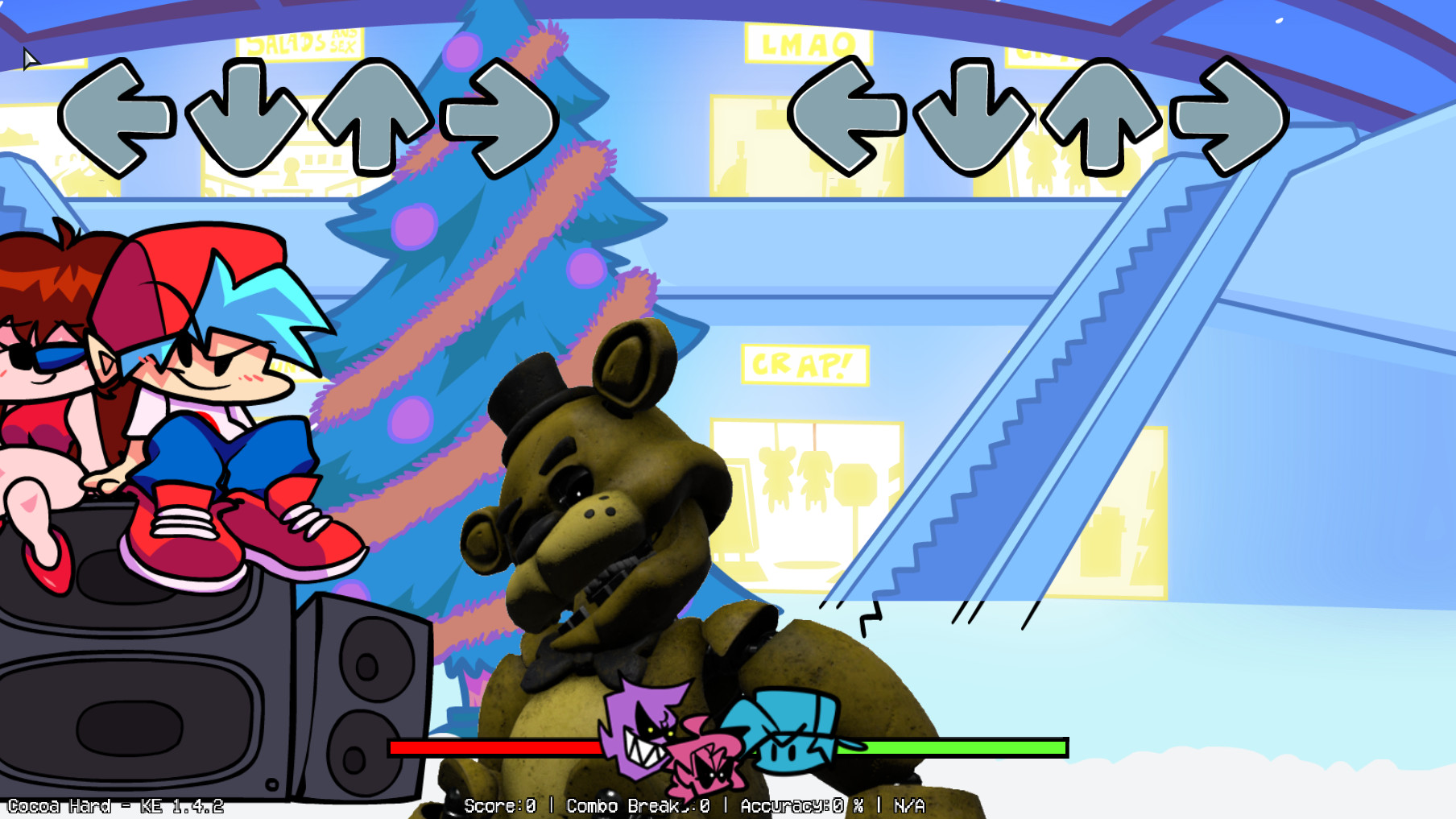 FNAF VR Golden Freddy Over BF Christmas [Friday Night Funkin'] [Mods]