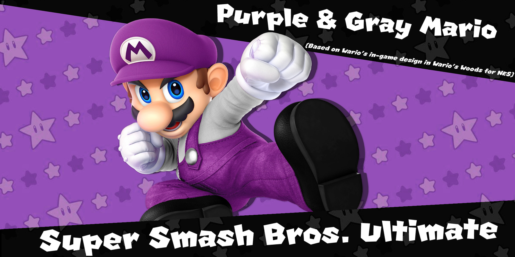 Purple & Gray Mario Mod for Super Smash Bros. Ultimate | SSBU Mods