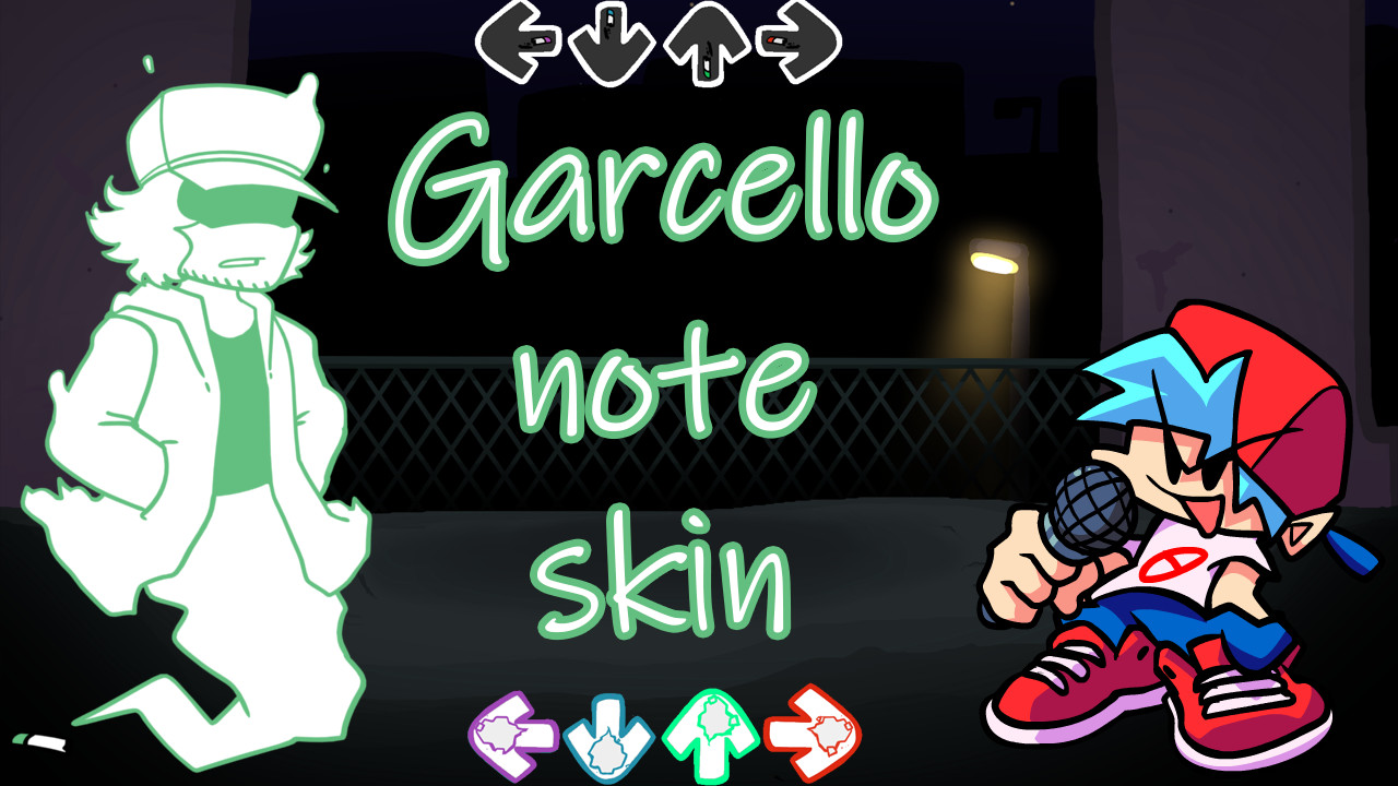 Garcello Note Skin Mod for Friday Night Funkin' | FNF Mods
