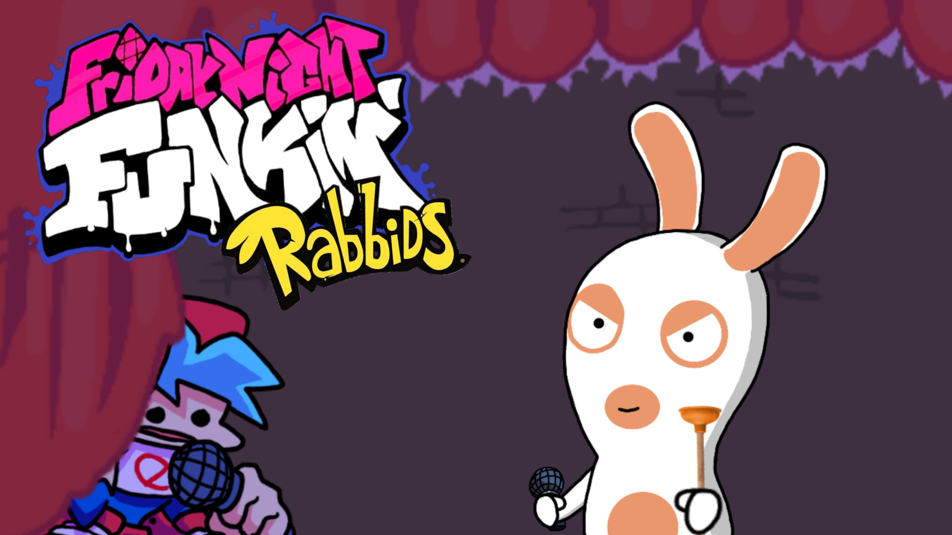 Friday Night Funkin' "Rabbid Over Boyfriend" [Friday Night Funkin'] [Mods]