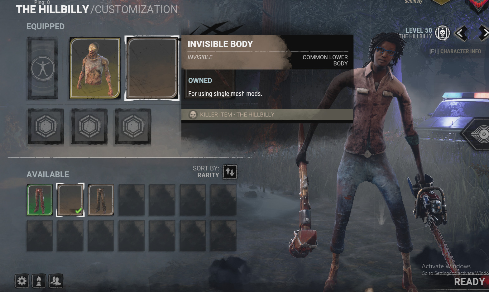Invisible Cosmetic Options For All Characters Mod for Dead by Daylight | DBD Mods